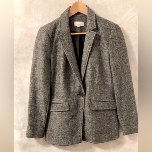 LOFT | Jackets & Coats | Loft Herringbone Wool Blazer | Poshmark